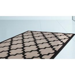 Kayoom Teppich »Manolya 3097« rechteckig 13 mm Höhe 3D-Effekt (Drop-Stitch), Flachflor, pflegeleicht Taupe / Schwarz Obermaterial: 100%...