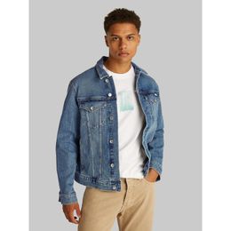 Calvin Klein Jeans Jeansjacke »SLIM DENIM JACKET« in dunkelblauer Waschung Denim Dark M M Jeansjacke von CALVIN KLEIN