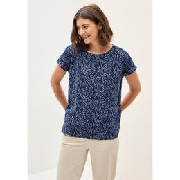 Cecil Kurzarmbluse mit All-Over Print urban navy blue XXL (46) XXL (46) Bluse von Cecil