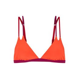 s.Oliver Triangel-Bikini-Top »Yella« mit Doppelträgern und kontrastfarbenen Details orange-berry 32 - Cup A/B Cup A/B 32 Kontrastfarbene Details