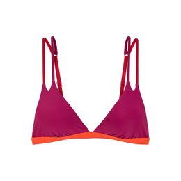 s.Oliver Triangel-Bikini-Top »Yella« mit Doppelträgern und kontrastfarbenen Details berry-orange 38 - Cup A/B Cup A/B 38 Kontrastfarbene Details