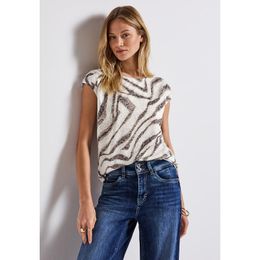 Street One Shirttop mit All-Over Print tumbled beige 46 46 T-Shirt von Street One