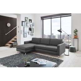 Ecksofa DIE PLANBAR, B:265cm H:82cm T:172cm, grau, 100% Polyester, Sofas, "MP-IN19027 L-Form", wahlweise mit Bettfunktion, frei im Raum stellbar