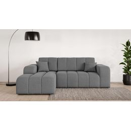 Ecksofa Inosign, B:244,5cm H:88cm T:164,5cm, grau, 94% Polyester, 6% Nylon, Wohnzimmer, Sofas, "CASSY L-Form, Schlafsofa mit Bettkasten, Maße B/T/H: