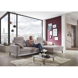 Ecksofa DIE PLANBAR, B:302cm H:87cm T:178cm, rosa, 100% Polyester, Wohnzimmer, Sofas, "MP-IN20110 L-Form mit Federkern-Polsterung", optional mit