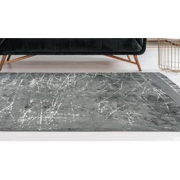 Teppich Padiro, B:80cm H:10mm L:150cm, grau, Viskose, Wohnzimmer, Teppiche, "Dolce Vita 225", Modern bedrucktes Unikat, Trendige Verwaschung
