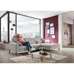 Ecksofa DIE PLANBAR, B:302cm H:87cm T:178cm, grau, 100% Polyester, Wohnzimmer, Sofas, "MP-IN20110 L-Form mit Kaltschaum-Polsterung", optional mit