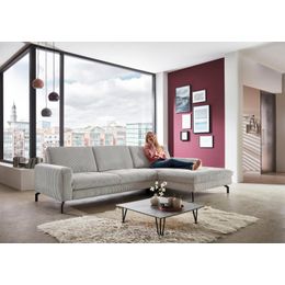 Ecksofa DIE PLANBAR, B:302cm H:87cm T:178cm, grau, 100% Polyester, Wohnzimmer, Sofas, "MP-IN20110 L-Form mit Kaltschaum-Polsterung", optional mit