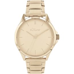 s.Oliver Damen Quarzuhr, gold, Armbanduhren, Armbanduhr, Damenuhr, Edelstahlarmband, analog