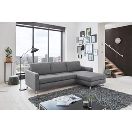 Ecksofa DIE PLANBAR, B:265cm H:82cm T:172cm, grau, 100% Polyester, Wohnzimmer, Sofas, "MP-IN19027 L-Form", wahlweise mit Bettfunktion, frei im Raum