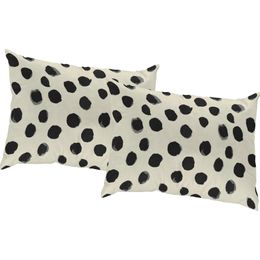 Dekokissen Adam, B:40cm L:60cm, schwarz, Baumwolle, Leinen, Dekokissen_Sitzkissen_Kissenh&uuml;llen, "Kissenh&uuml;lle Dots", aus Bio-Baumwolle, Kissenh&uuml;lle
