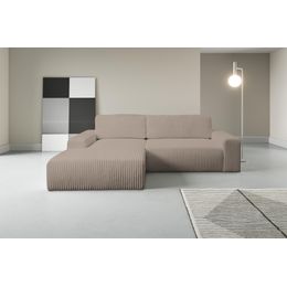 Ecksofa WERK2, B:267cm H:85cm T:165cm, grau, 100% Polyester, Wohnzimmer, Sofas, "Rotterdam-L, kuschelweicher Cord oder Breitcord, L-Form, Breite 267