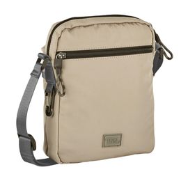 Camel Active Herren Umhängetasche "Terra", beige, Polyester, Taschen, aus recyceltem Nylon und voluminös aufgesetzten Taschen