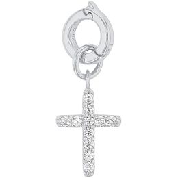 Amor Damen Charm Kreuz "2038512", silber, Silber 925 (Sterlingsilber), Charms, mit Zirkonia (synth.)