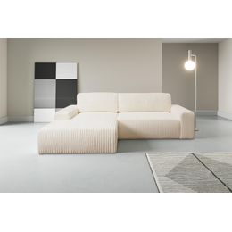 Ecksofa WERK2, B:267cm H:85cm T:165cm, beige, 100% Polyester, Wohnzimmer, Sofas, "Rotterdam-L, kuschelweicher Cord oder Breitcord, L-Form, Breite 267
