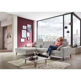 Ecksofa DIE PLANBAR, B:302cm H:87cm T:178cm, grau, 100% Polyester, Wohnzimmer, Sofas, "MP-IN20110 L-Form mit Kaltschaum-Polsterung", optional mit