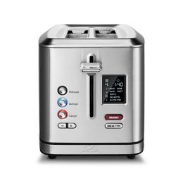 Solis Zwei-Schlitz Toaster, Brötchenaufsatz, Wiedererhitzungsfunktion, Countdown