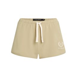 K by KARL LAGERFELD Karl Lagerfeld Shorts 'Hotel' Damen Gr&ouml;&szlig;e 34 camel / wei&szlig;