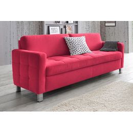 Sit & More 3-Sitzer SIT & MORE "Pablo", rot, B:163cm H:78cm T:78cm, Kunstleder SOFTLUX / Struktur (100% Polyester);Flachgewebe (100% Polyester) / Struktur (100% Polyester), Sofas
