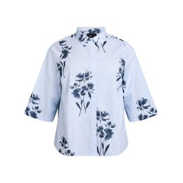 ZIZZI Bluse 'Evarsha' Damen Gr&ouml;&szlig;e 9XL/10XL navy / hellblau / wei&szlig;