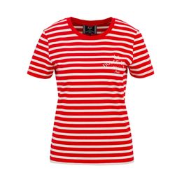 19V69 Italia T-Shirt 'Bella Marina' Damen Gr&ouml;&szlig;e L goldgelb / rot / weinrot / wei&szlig;
