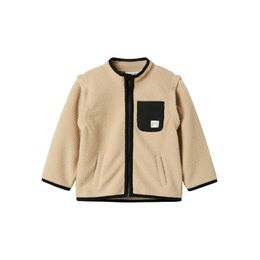 name it Fleecejacke 'NMMLane' Jungen Gr&ouml;&szlig;e 116 beige / schwarz