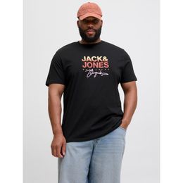 Jack & Jones PlusSize JACK & JONES PLUSSIZE Print-Shirt »JORCANGGU TEE SS CREW NECK FST PLS« mit Logo Print Black 4XL 4XL T-Shirt von Jack & Jones Plus Size