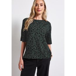Street One T-Shirt &raquo;NEW CRISTA&laquo; im Leo-Look mid green 36 36 Kurzarmshirt von Street One