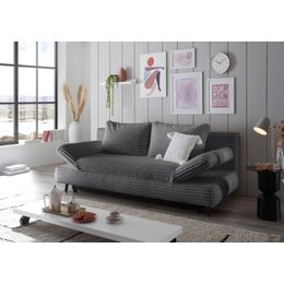 Schlafsofa, B:212cm H:88cm T:101cm, grau, ED EXCITING DESIGN, 100% Polyester, Kinderzimmer, Sofas, "Sunny", mit Bettkasten, Armteilverstellung & 2