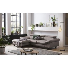 Ecksofa Home Affaire, B:268cm H:73cm T:108cm, grau, 100% Polyester, Feinstruktur 75000 Scheuertouren, Struktur 35000 Scheuertouren, Microfaser 40000,
