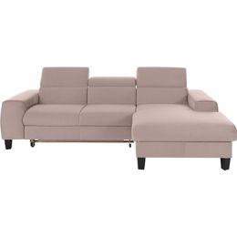 Ecksofa COTTA, B:244cm H:72cm T:166cm, braun, Microfaser PRIMABELLE (100% Polyester);Flachgewebe (100% Polyester);Samtvelours (100% Polyester),