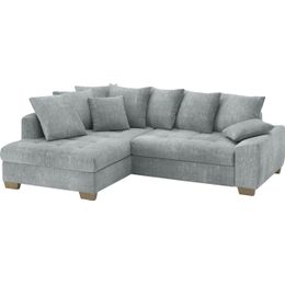 Ecksofa MR. COUCH, B:243cm H:88cm T:190cm, silber, Dolce (100% Polyester), Wohnzimmer, Sofas, "Nikita II, L-Form, bis 140kg pro Sitzplatz belastbar",