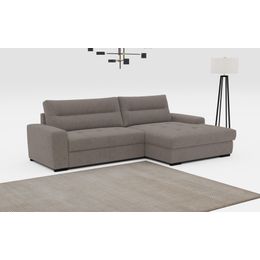 Ecksofa COTTA, B:295cm H:93cm T:163cm, grau, 100% POLYESTER (PES), Wohnzimmer, Sofas, "Cappa L-Form", wahlweise mit Bettfunktion & Bettkasten