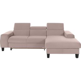 Ecksofa COTTA, B:244cm H:72cm T:166cm, braun, Microfaser PRIMABELLE (100% Polyester);Flachgewebe (100% Polyester);Samtvelours (100% Polyester),