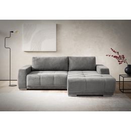 Ecksofa Inosign, B:241cm H:66cm T:165cm, grau, 96% POLYESTER (PES)/4% POLYAMID(PA), Wohnzimmer, Sofas, "Bolero L-Form", wahlweise mit Bettfunktion &