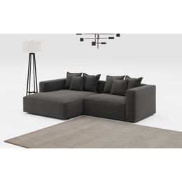 Ecksofa Inosign, B:284cm H:72cm, grau, 100% POLYESTER (PES), Wohnzimmer, Sofas, "Cowboy L-Form", mit 6 Kissen, kubisches Sofa