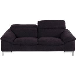 2-Sitzer COTTA, B:218cm H:84cm T:109cm, schwarz, Chenille (90% Polyester; 10% Polyamid );Struktur (100% Polyester ), Sofas, "Teresa", mit