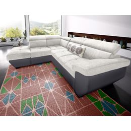 Ecksofa COTTA, B:262cm H:79cm T:102cm, lila, Kunstleder SOFTLUX / Struktur (100% Polyester);Edles Flachgewebe (100% Polyester) / Feine Struktur (100%