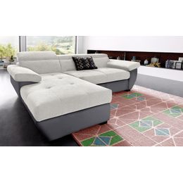 Ecksofa COTTA, B:265cm H:79cm T:102cm, lila, Edles Flachgewebe ( 100% Polyester ) / Feine Struktur ( 100% Polyester );Kunstleder SOFTLUX /