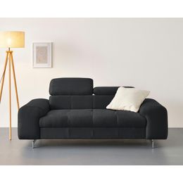 2-Sitzer COTTA, B:196cm H:72cm T:105cm, grau, Softlux-Kunstleder;NaturLeder (echtes Rindsleder);Luxus-Microfaser (100% Polyester), Sofas, "Chef",