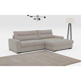 Ecksofa COTTA, B:295cm H:93cm T:163cm, grau, 100% POLYESTER (PES), Wohnzimmer, Sofas, "Cappa L-Form", wahlweise mit Bettfunktion & Bettkasten