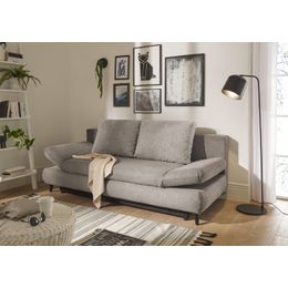 Schlafsofa, B:212cm H:88cm T:101cm, grau, ED EXCITING DESIGN, 92% Polyester, 8% Nylon, Kinderzimmer, Sofas, "Sunny", mit Bettkasten &