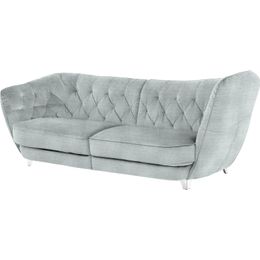 Big-Sofa LEONIQUE, B:256cm H:85cm T:115cm, grau, 100% Polyester;100% Recycling-PET, GRS-zertifiziert, Sofas, "Retro", stylischer Hochlehner