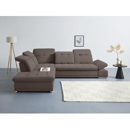 Ecksofa COTTA, B:310cm H:86cm T:265cm, grau, 90% Polyester, 10% Polyamid, Wohnzimmer, Sofas, "Holiday L-Form mit Sitztiefen-, Armteil- und