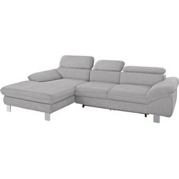 Ecksofa COTTA, B:268cm H:73cm T:169cm, grau, Struktur (100% Polyester);Chenille (90% Polyester, 10% Polyamid), Wohnzimmer, Sofas, "Driver L-Form",