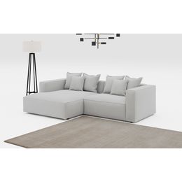 Ecksofa Inosign, B:284cm H:72cm, grau, 100% POLYESTER (PES), Wohnzimmer, Sofas, "Cowboy L-Form", mit 6 Kissen, kubisches Sofa