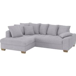 Ecksofa MR. COUCH, B:243cm H:88cm T:190cm, grau, Stripes (92% Polyester / 8% Nylon), Wohnzimmer, Sofas, "Nikita II, L-Form, bis 140kg pro Sitzplatz