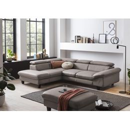 Ecksofa Home Affaire, B:266cm H:73cm T:108cm, grau, 100% Polyester; Feinstruktur 75000 Scheurtouren; Struktur 35000 Scheuertouren, Mikrofaser 40000