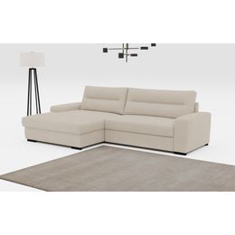 Ecksofa COTTA, B:295cm H:93cm T:163cm, beige, 100% POLYESTER (PES), Wohnzimmer, Sofas, "Cappa L-Form", wahlweise mit Bettfunktion & Bettkasten