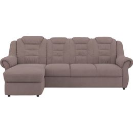 Ecksofa Home Affaire, B:262cm H:102cm T:165cm, braun, 100% Polyester, Wohnzimmer, Sofas, "Boston L-Form", mit hoher R&uuml;ckenlehne, wahlweise mit